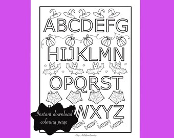 Halloween Alphabet Coloring Books - Etsy