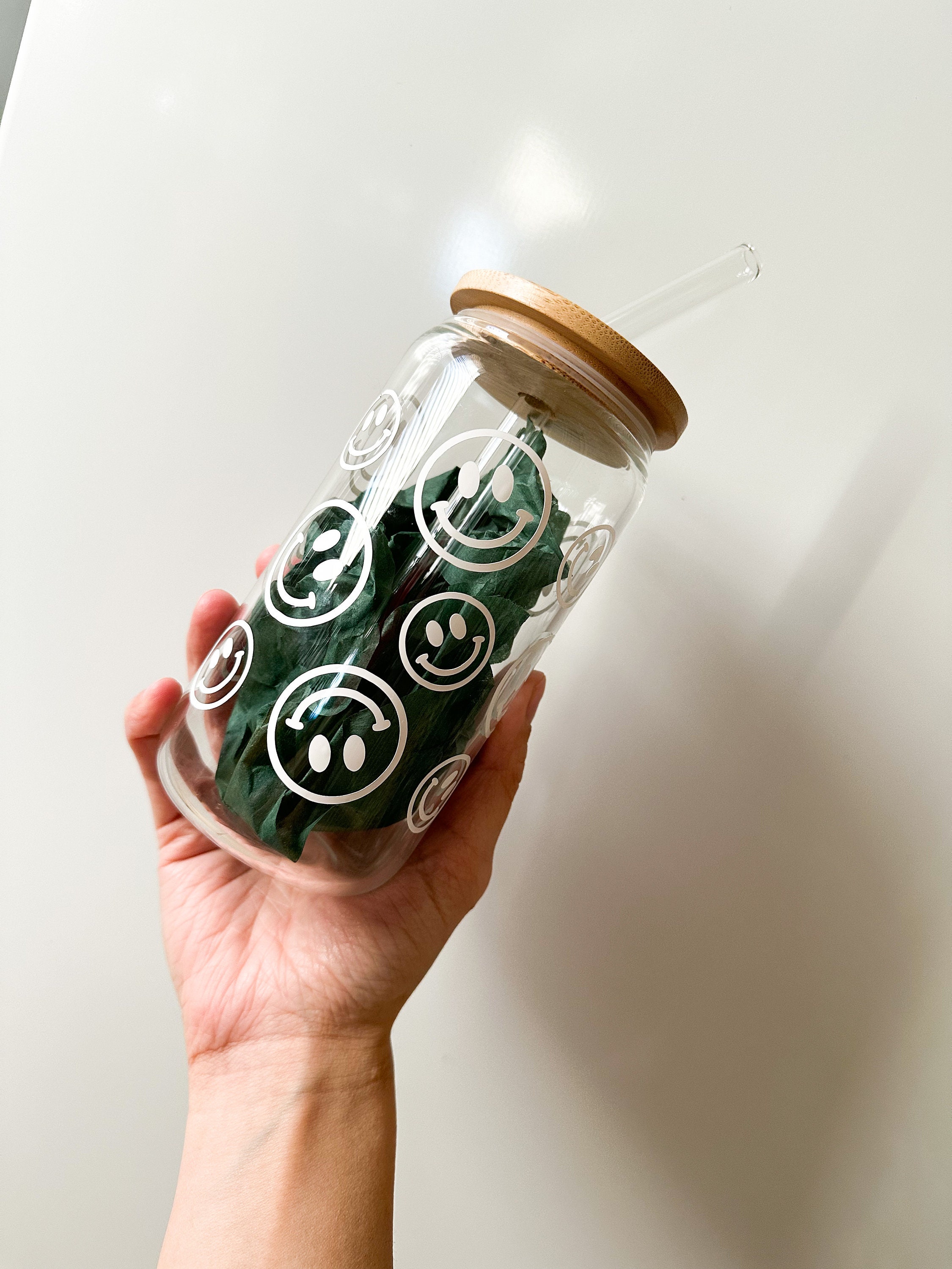 Reusable Glass Beer Can, Lid & Straw - Etsy