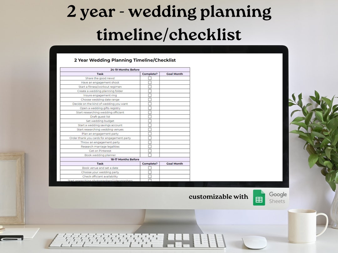 2 Year Wedding Planning Timeline | Ultimate 24 Month Wedding Planning ...