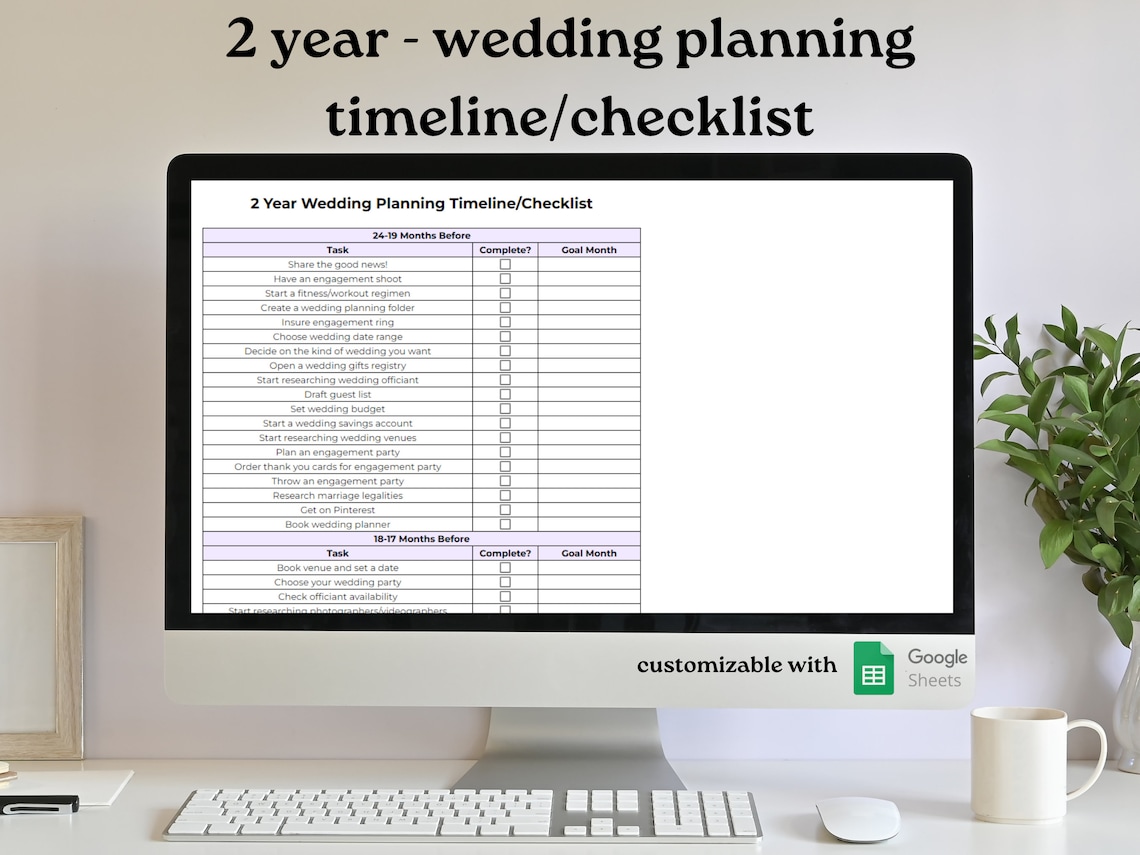 2 Year Wedding Planning Timeline | Ultimate 24 Month Wedding Planning ...
