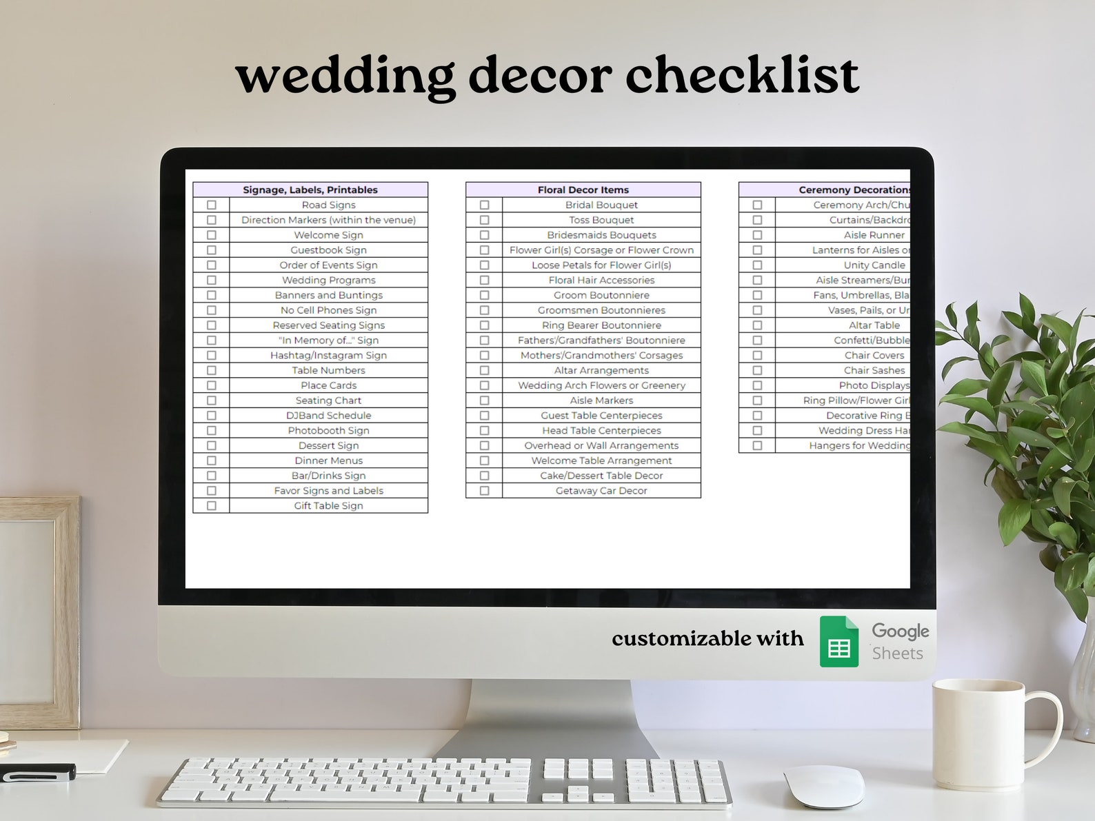 Wedding Decor Checklist | Wedding Reception Decor Checklist | Wedding ...