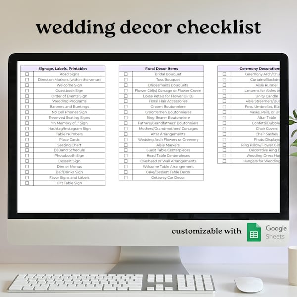 Decor Checklist - Etsy