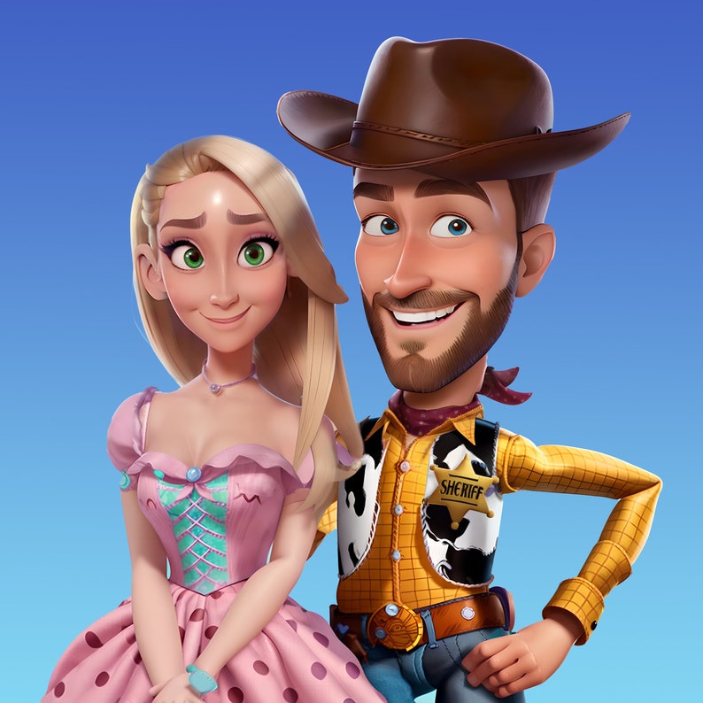 Pixar Style Portrait From Photo, Digital or Printed Custom Portrait ...