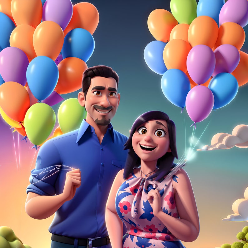 Pixar Style Portrait From Photo, Digital or Printed Custom Portrait ...