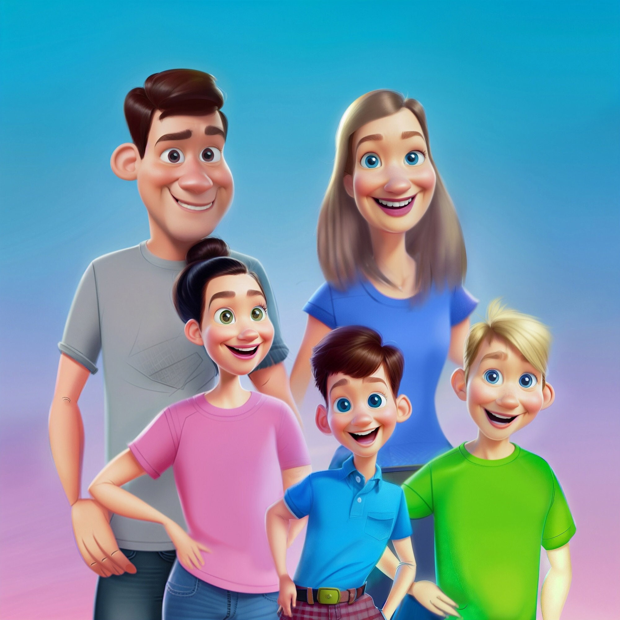 Pixar Style Portrait From Photo Digital or Printed Custom - Etsy