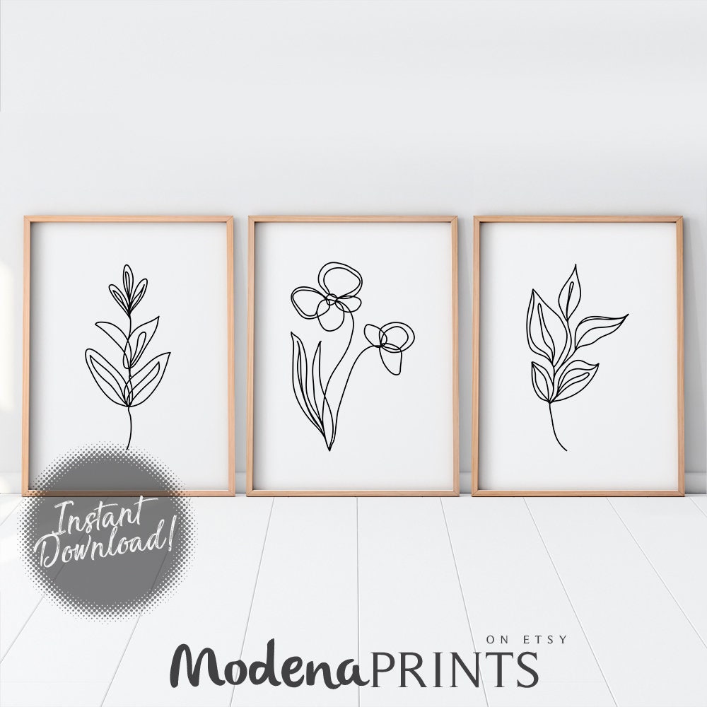 Simple Flower Wall Art - Etsy