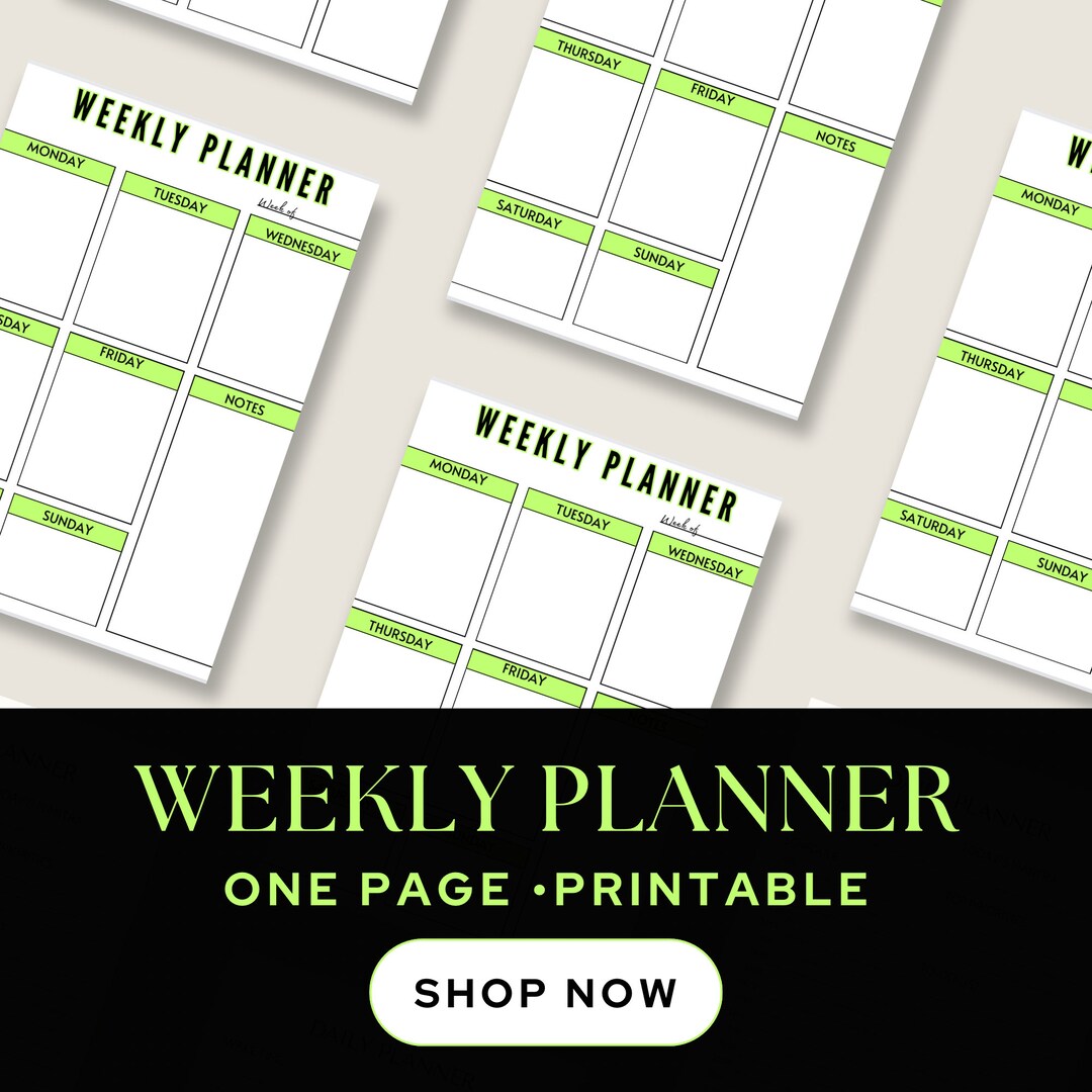 Weekly Schedule Template, Weekly Planner Printable, Homeschool Weekly ...