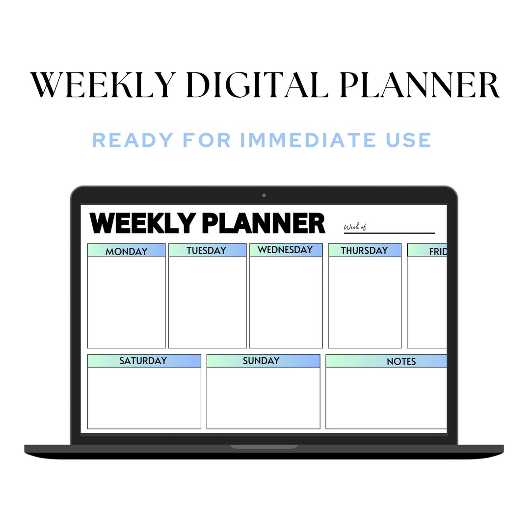 Weekly Planner Printable,horizontal, Homeschool Weekly Schedule, Weekly ...