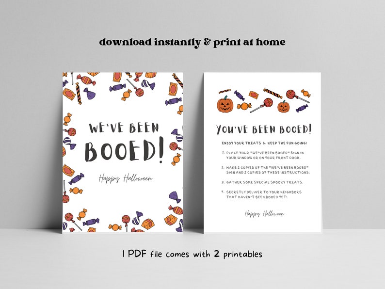 You've Been Booed Halloween Printable, You've Been Booed Sign, Weve ...
