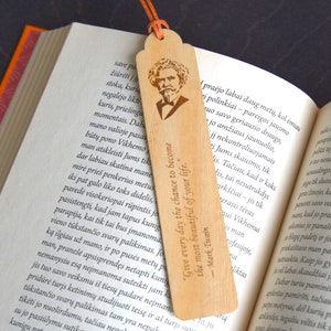Personalized Wooden Bookmark Gift for Books Readers, Custom Author ...