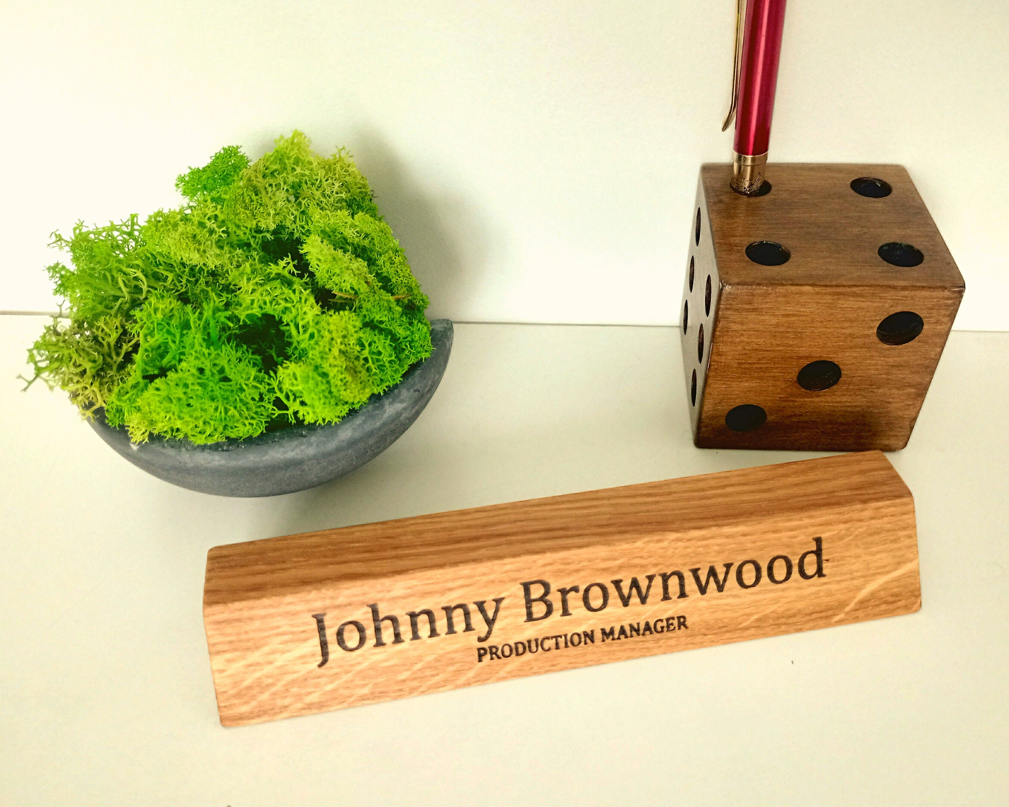 Wooden Desk Nameplate Personalised Coworker Holiday Christmas - Etsy