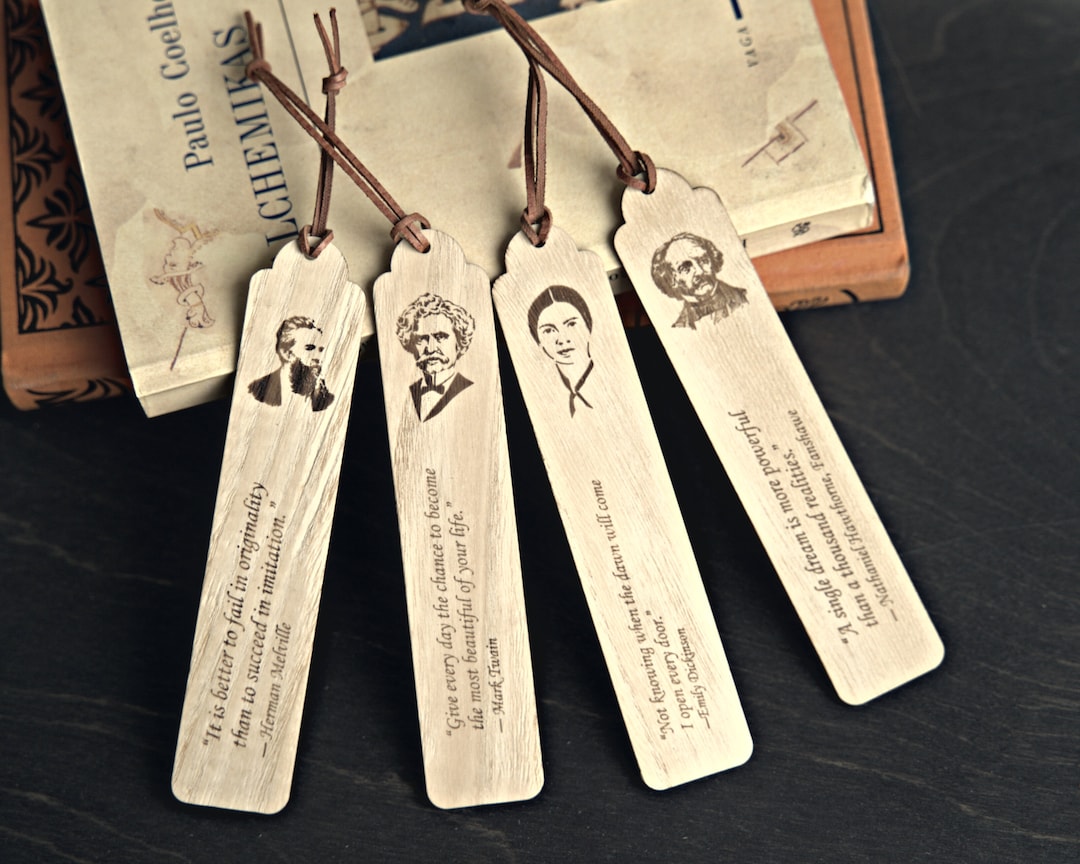 Personalized Wooden Bookmark Gift for Books Readers, Custom Author ...
