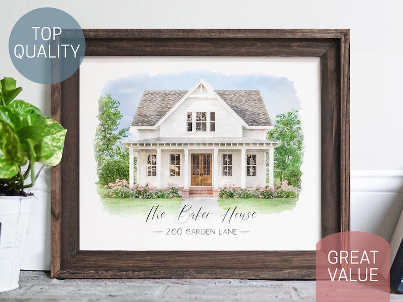 House Portrait House Painting House Portrait From Photo - Etsy