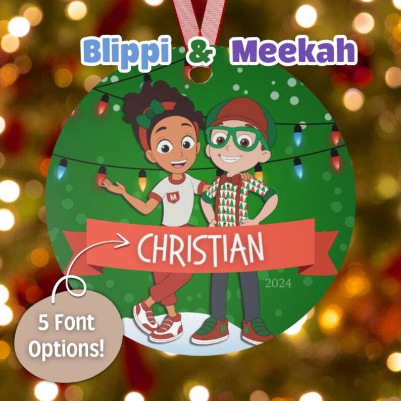 Personalized Blippi & Meekah Holiday/christmas Ornament Custom Name ...