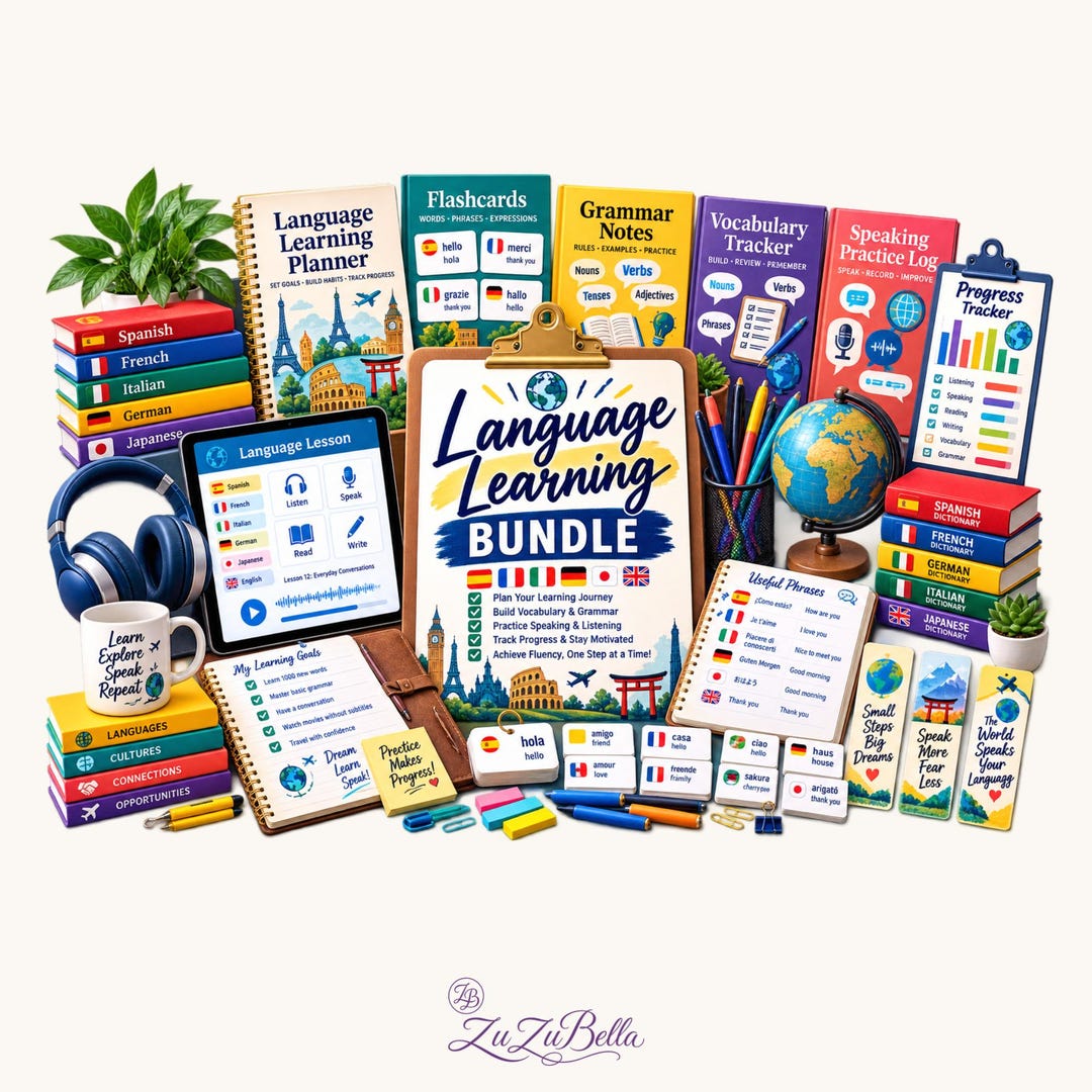 Language Learning Bundle: Vocabulary, Grammar, Speaking, Practice ...