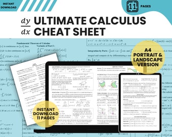 Calculus Cheat Sheet College Calculus Formulas Learning Calculus ...