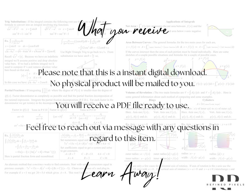 Calculus Cheat Sheet College Calculus Formulas Learning Calculus ...