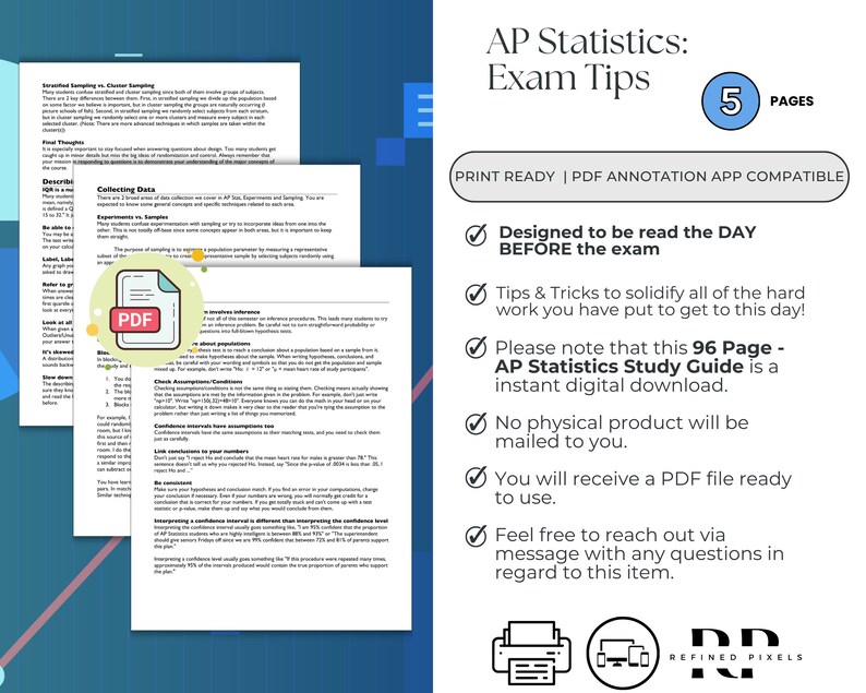 AP Statistics Cheat Sheet AP Statistics Notes Concepts AP Statistics ...