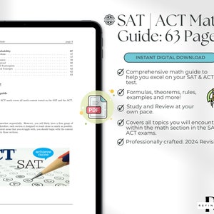 SAT Prep ACT Test Act Worksheets Sat Test Math Exam Study Guide Algebra ...