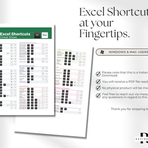 Excel Shortcuts for Windows Excel Shortcuts for Mac Excel Super Shortcuts Microsoft Excel ...