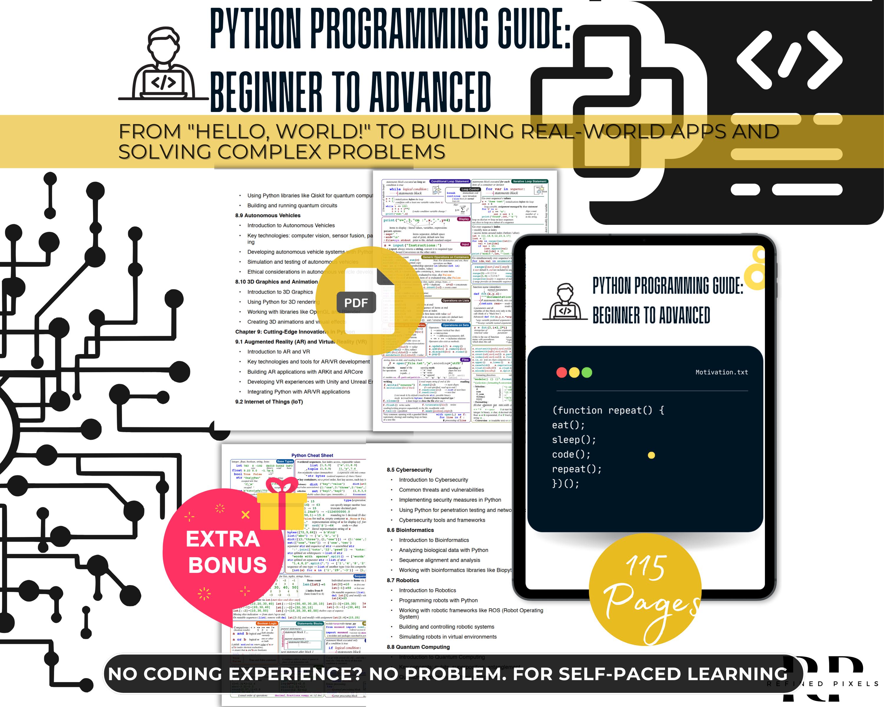Python Cheat Sheet Template Python for Beginners Data Type Coding Functions Python 3 Programming ...