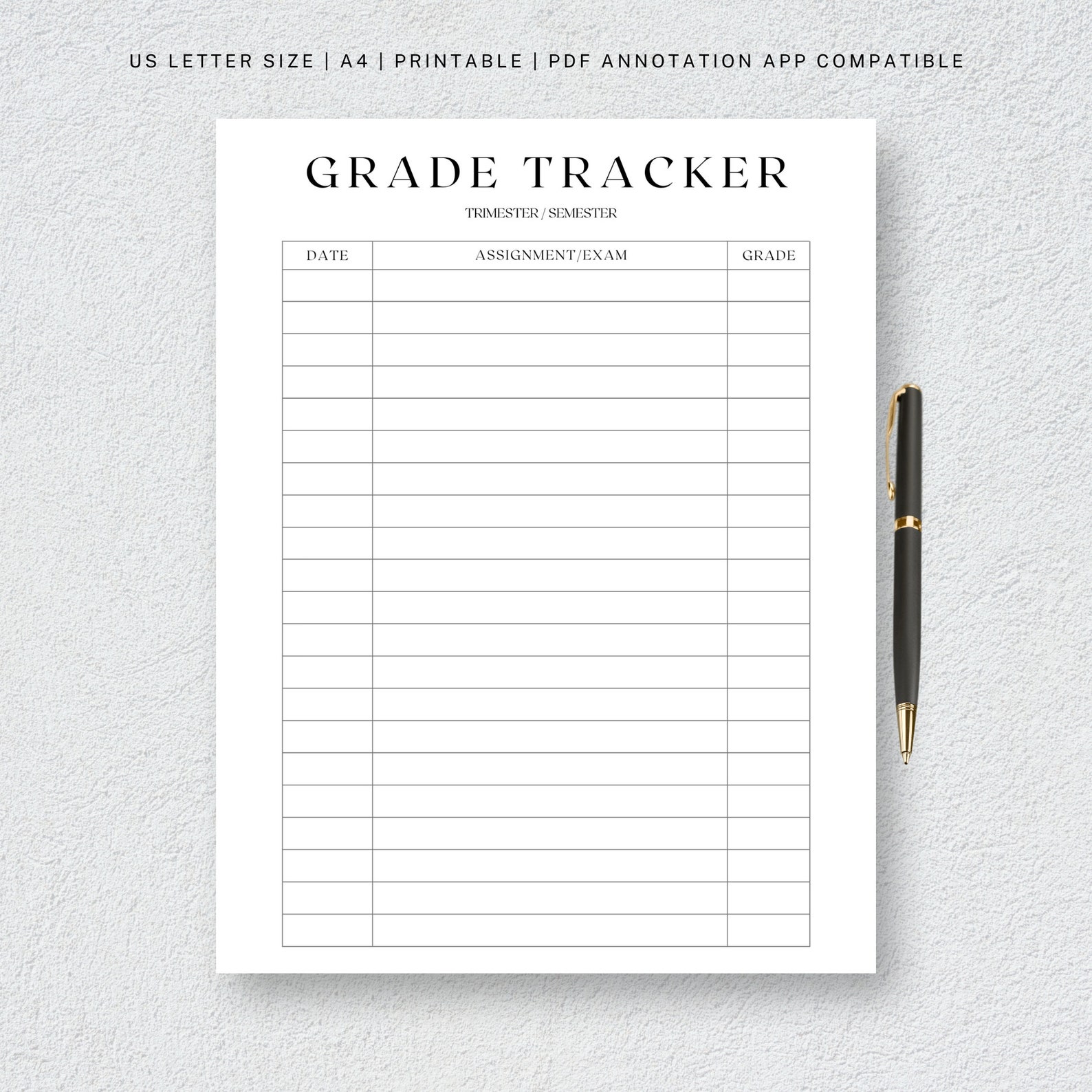 Class Schedule Printable Template Weekly College Planner PDF University ...