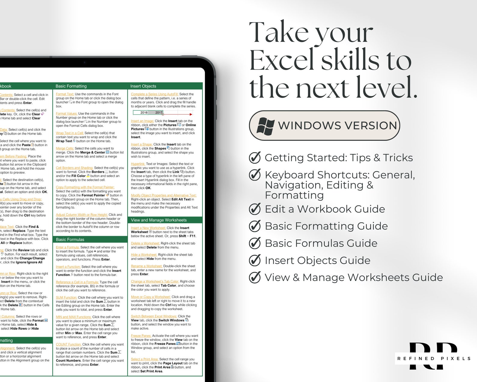 Excel Shortcuts for Windows Excel Shortcut Windows Excel PC Formulas ...