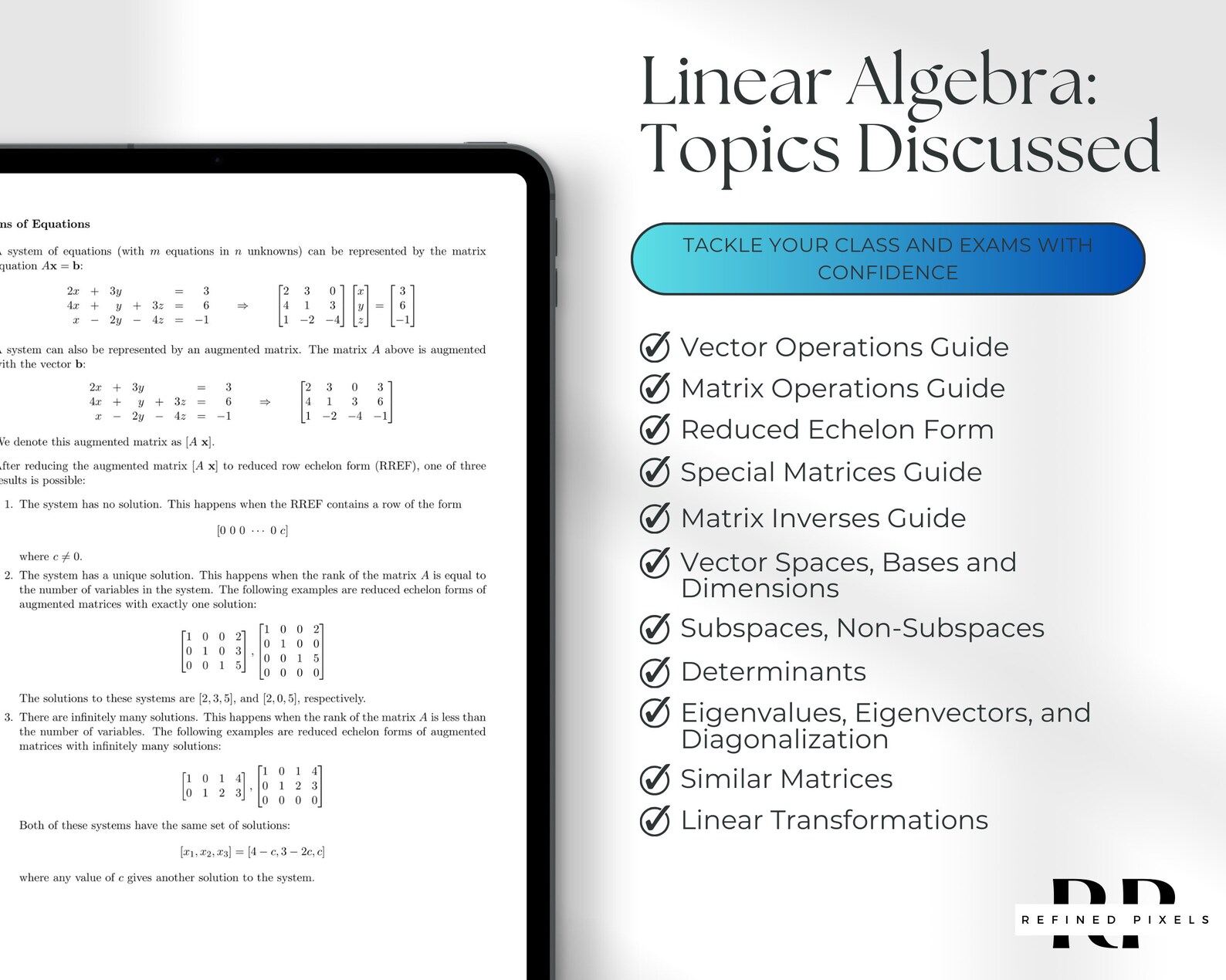 Linear Algebra Algebra Cheat Sheet Linear Algebra Formulas Worksheet ...