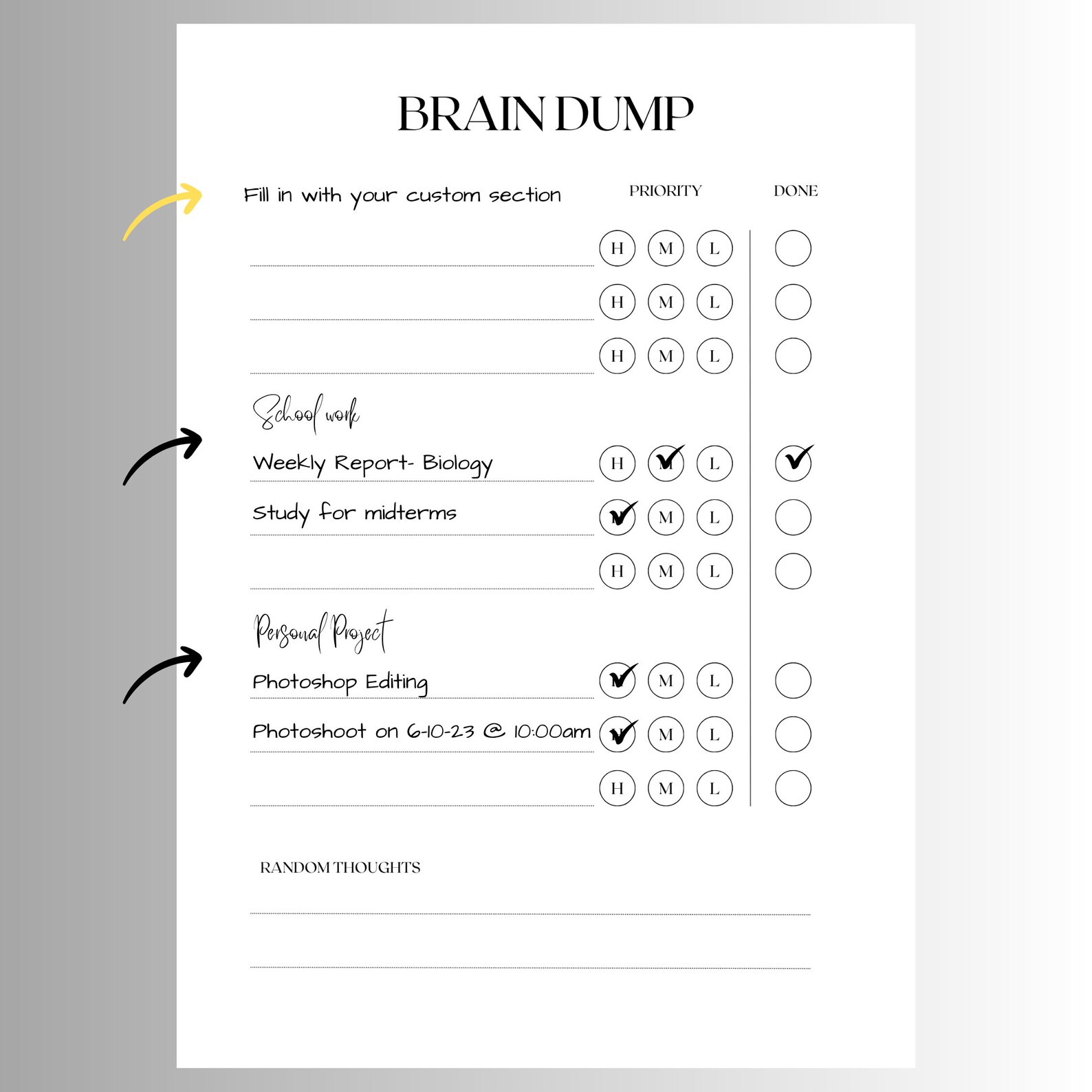 Brain Dump Worksheets Adhd Brain Dump Brain Dump Trigger Brain Dump ...
