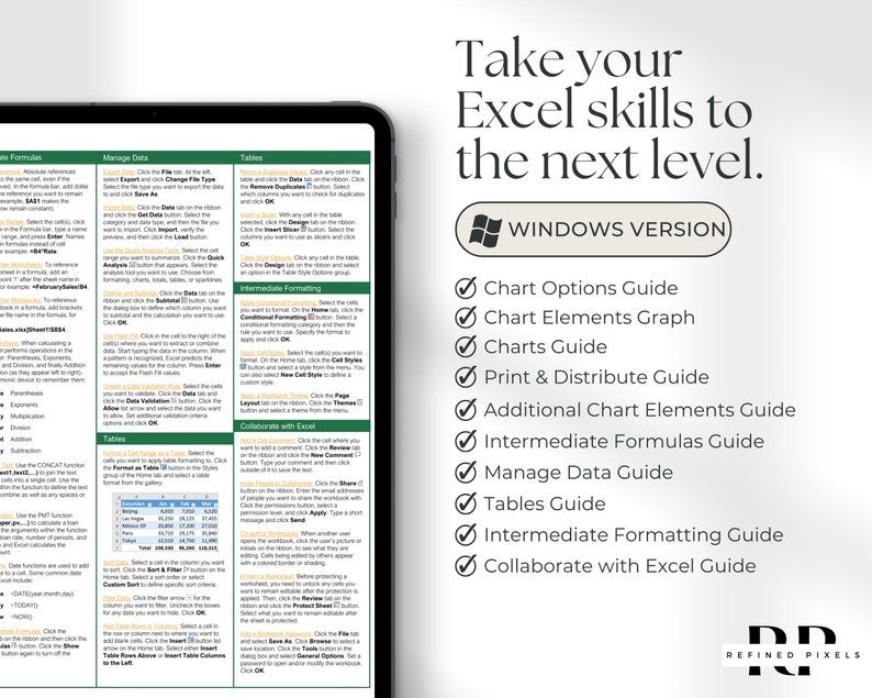 Excel Shortcuts for Windows Excel Cheat Sheet Guide Excel Formulas ...