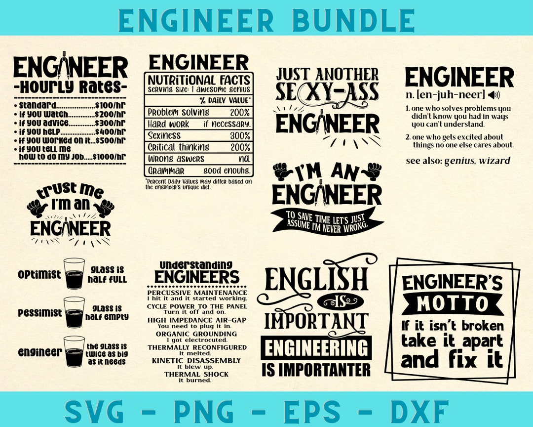Engineer SVG Engineering Funny Word Png Esp Dxf File Funny Engineer ...