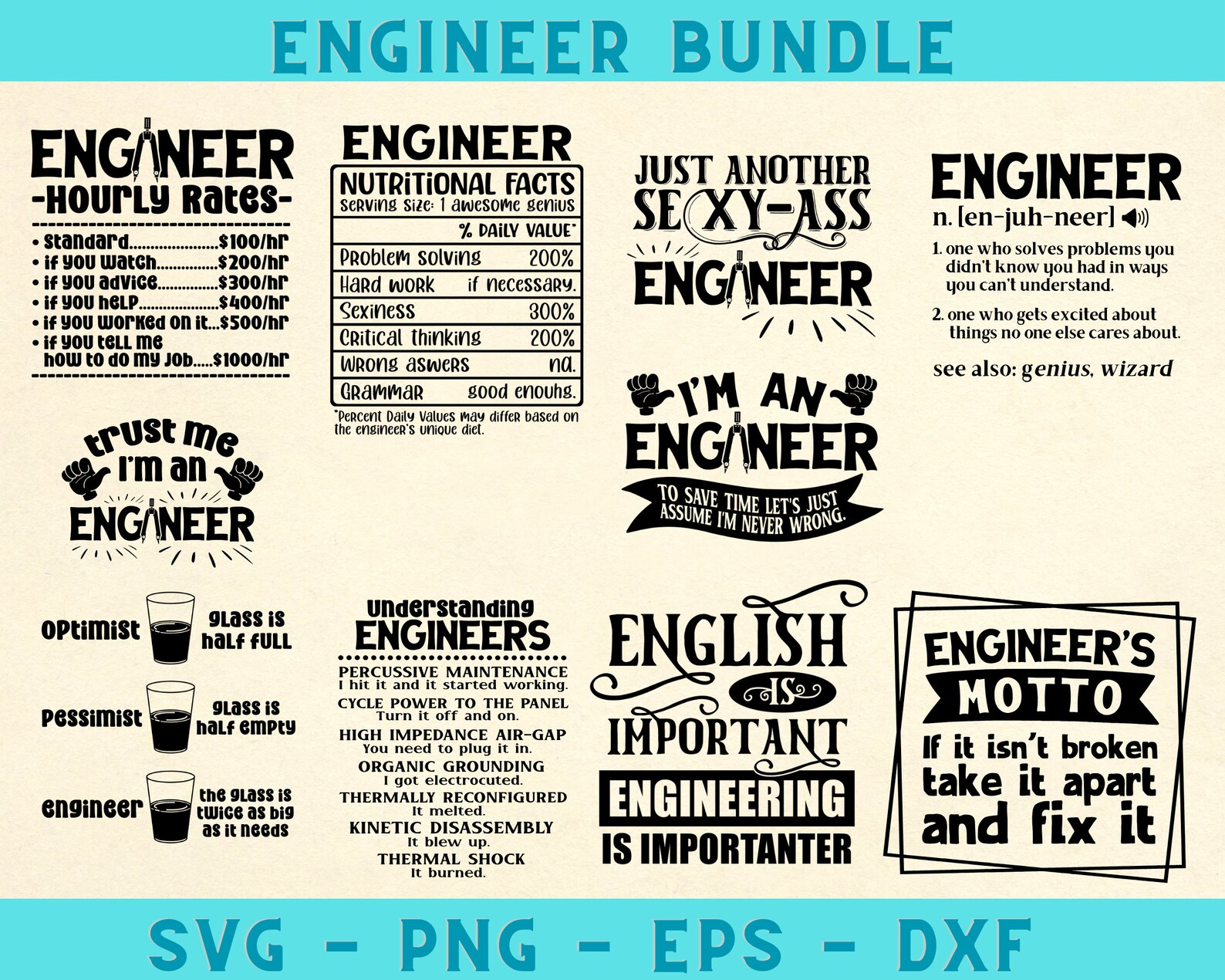 Engineer SVG Engineering Funny Word Png Esp Dxf File Funny Engineer ...
