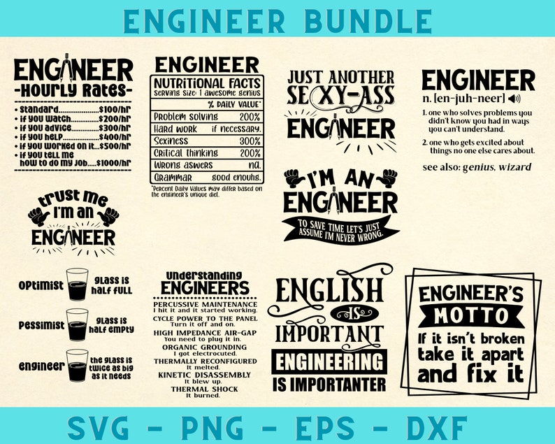 Engineer SVG Engineering Funny Word Png Esp Dxf File Funny Engineer ...