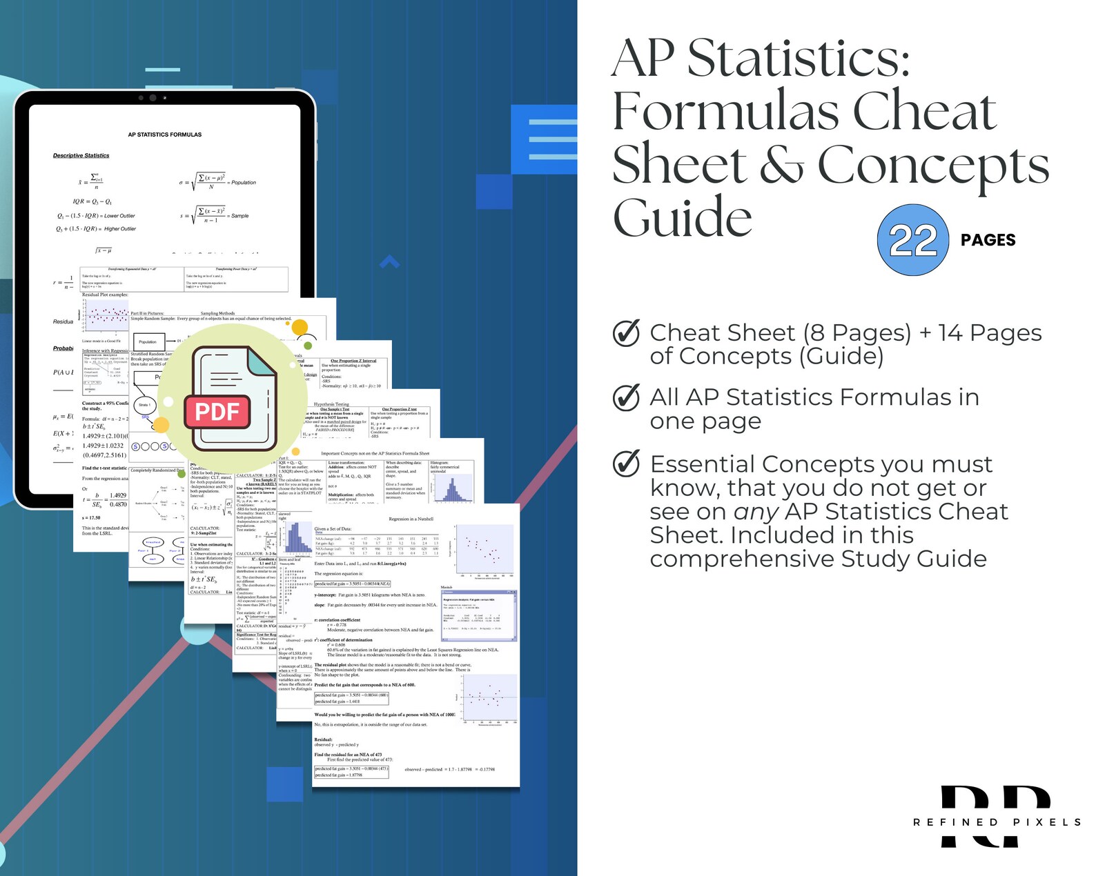 AP Statistics Cheat Sheet AP Statistics Notes Concepts AP Statistics ...