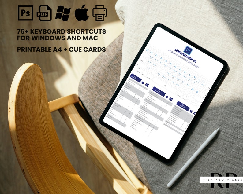 Adobe Photoshop Cheat Sheet 2024 Shortcut Sheet Adobe Suite PS ...