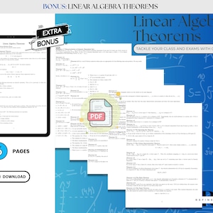 Linear Algebra Algebra Cheat Sheet Linear Algebra Formulas Worksheet ...