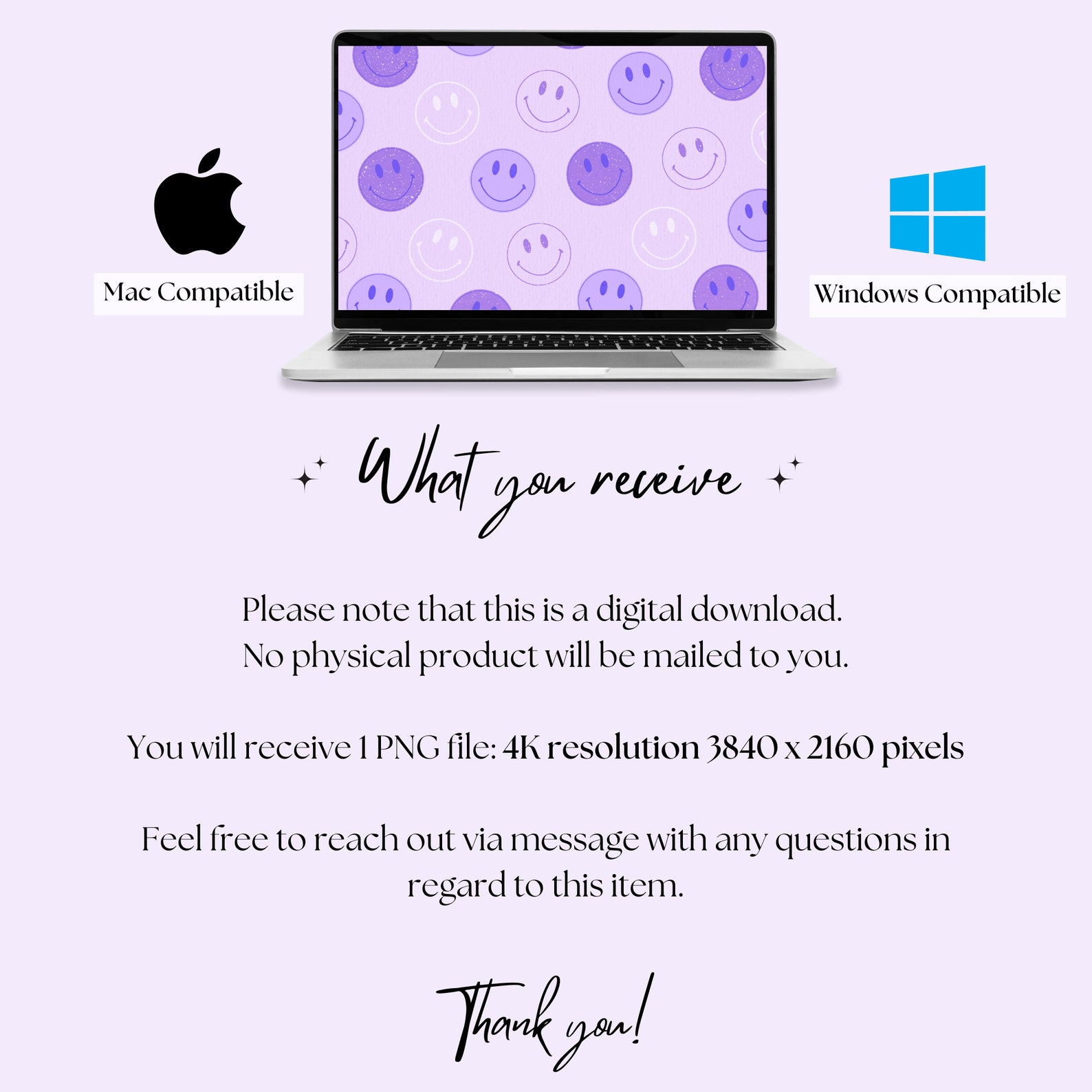 Smiley Face PC Imac Wallpaper Smiley MacBook Background - Etsy