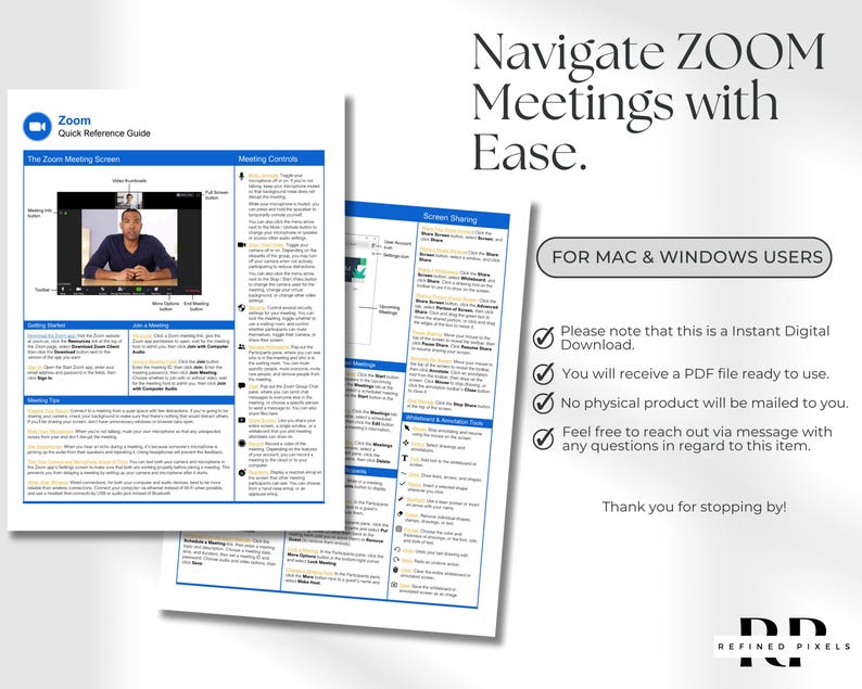 ZOOM Cheat Sheet Microsoft Office 365 Meetings Mac PC Shortcuts Guide ...