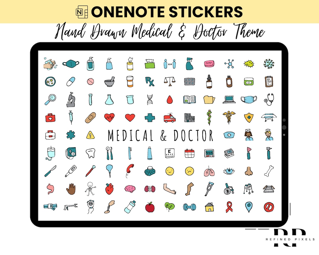 Onenote Stickers Digital Planner Stickers Onenote Everyday Icons ...