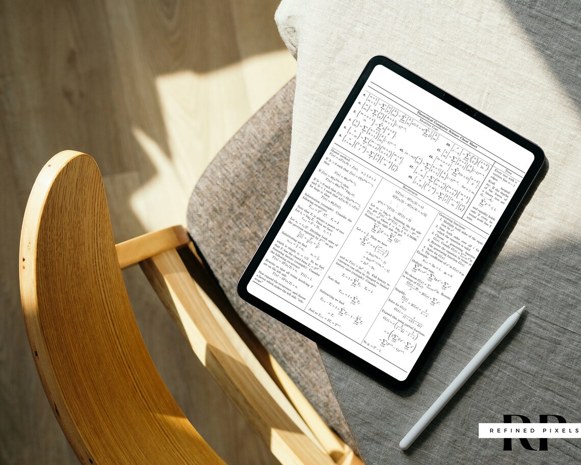 Theoretical Computer Science Cheat Sheet TCS Formulas Equations AP ...