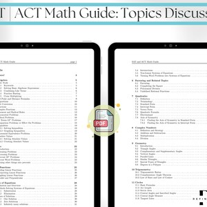 SAT Prep ACT Test Act Worksheets Sat Test Math Exam Study Guide Algebra ...