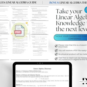 Linear Algebra Algebra Cheat Sheet Linear Algebra Formulas Worksheet ...