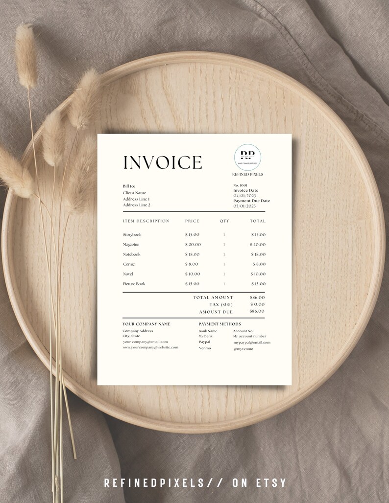 Invoice Template Modern Client Invoice Editable Invoice - Etsy