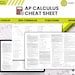AP Calculus Cheat Sheet College Calculus Formulas Study Notes Calculus ...