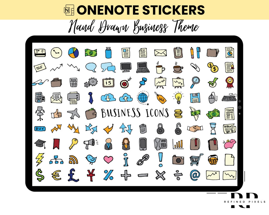 Onenote Stickers Digital Planner Stickers Onenote Everyday Icons ...