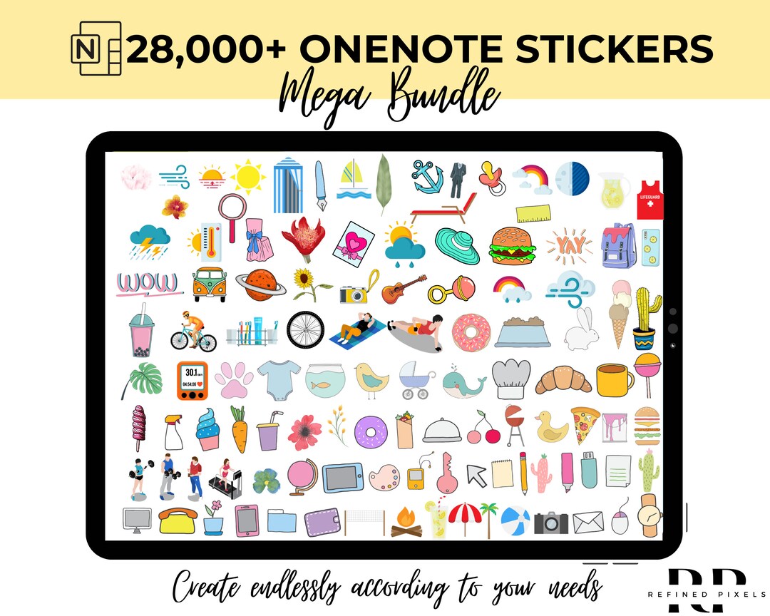 Onenote Stickers Digital Planner Stickers Onenote Everyday Icons ...