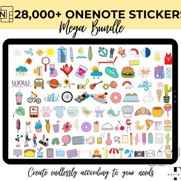 Onenote Digital Planner Stickers - Etsy