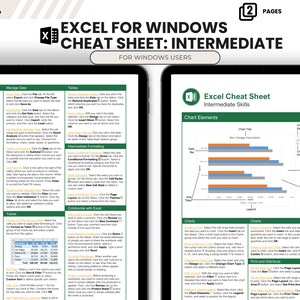 Excel Shortcuts for Windows Excel Cheat Sheet Guide Excel Formulas Microsoft Excel Gift Excel ...