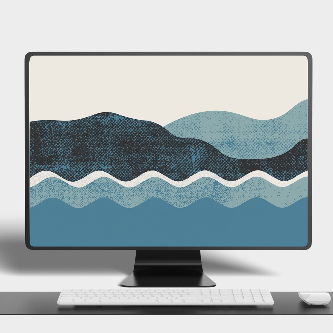 Ocean Waves Digital Wallpaper for Desktop Digital Ocean Wave MacBook ...