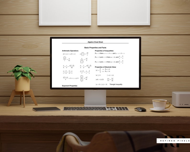 Algebra Cheat Sheet Template Learning Mathematics Study Material Math ...